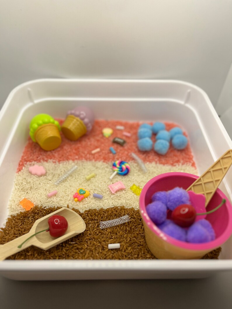 Ice Cream Sweets Sensory Play Kit Bin Toddler Montessori Independent ...