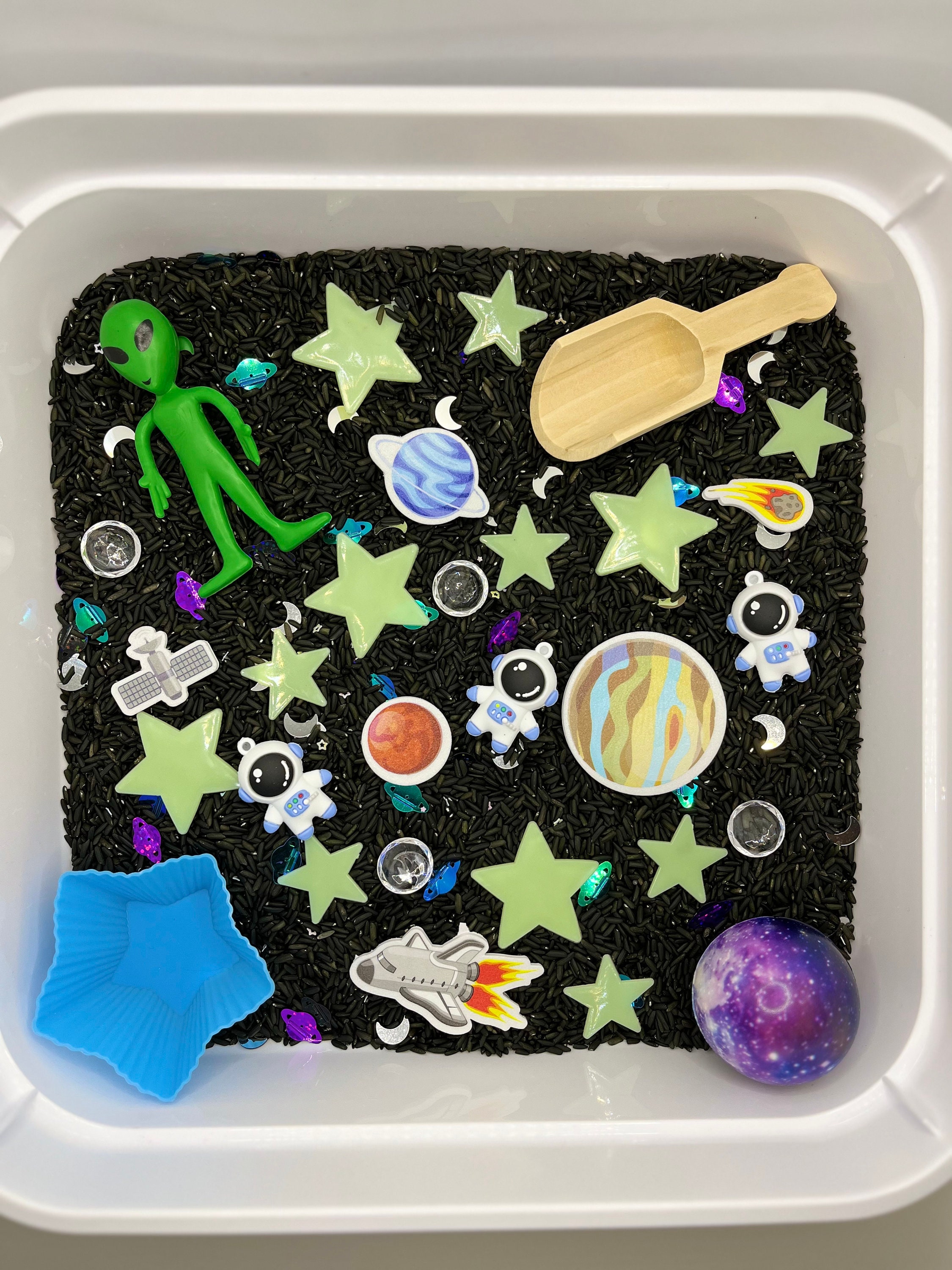 Outer Space Alien Astronaut Sensory Play Kit Bin Toddler Montessori ...