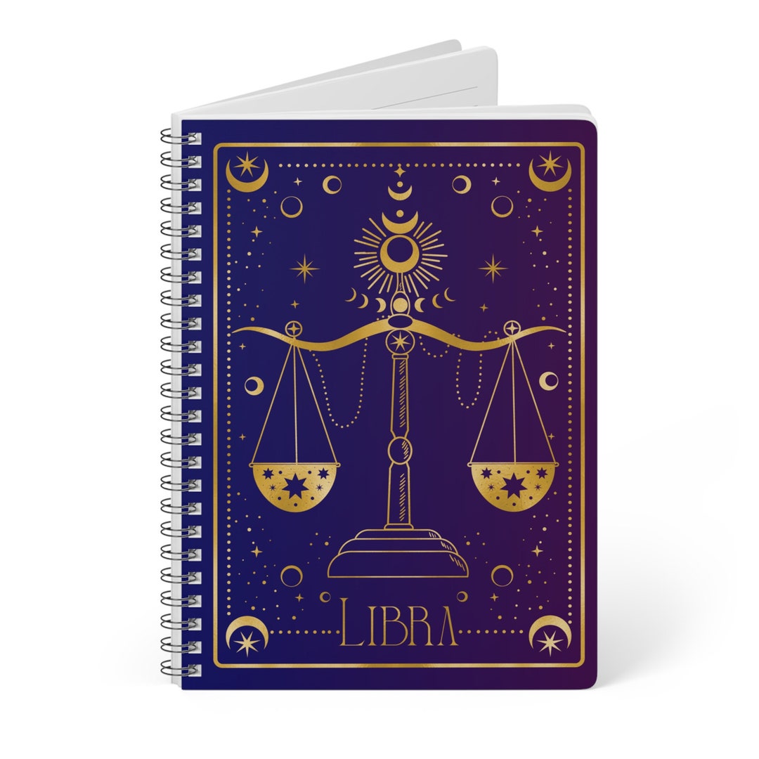 Spiral Notebook Softcover Notebook Zodiac Sign Libra Astrology Notebook ...
