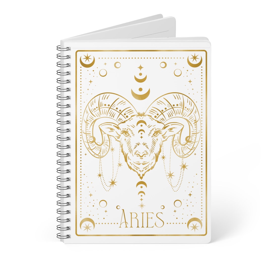 Spiral Notebook Softcover Notebook Zodiac Sign Aries Astrology Notebook ...