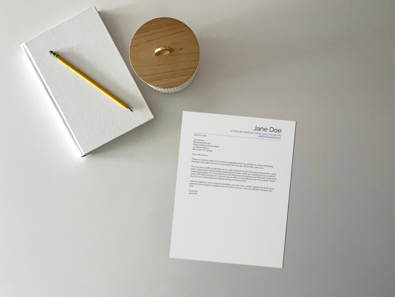 Resignation Letter Template, Employee Separation, Minimalist Template ...