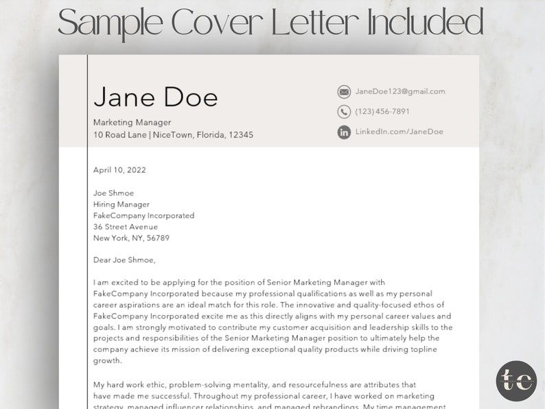 Best Minimalist Cover Letter Template for New Grad or College Student ...