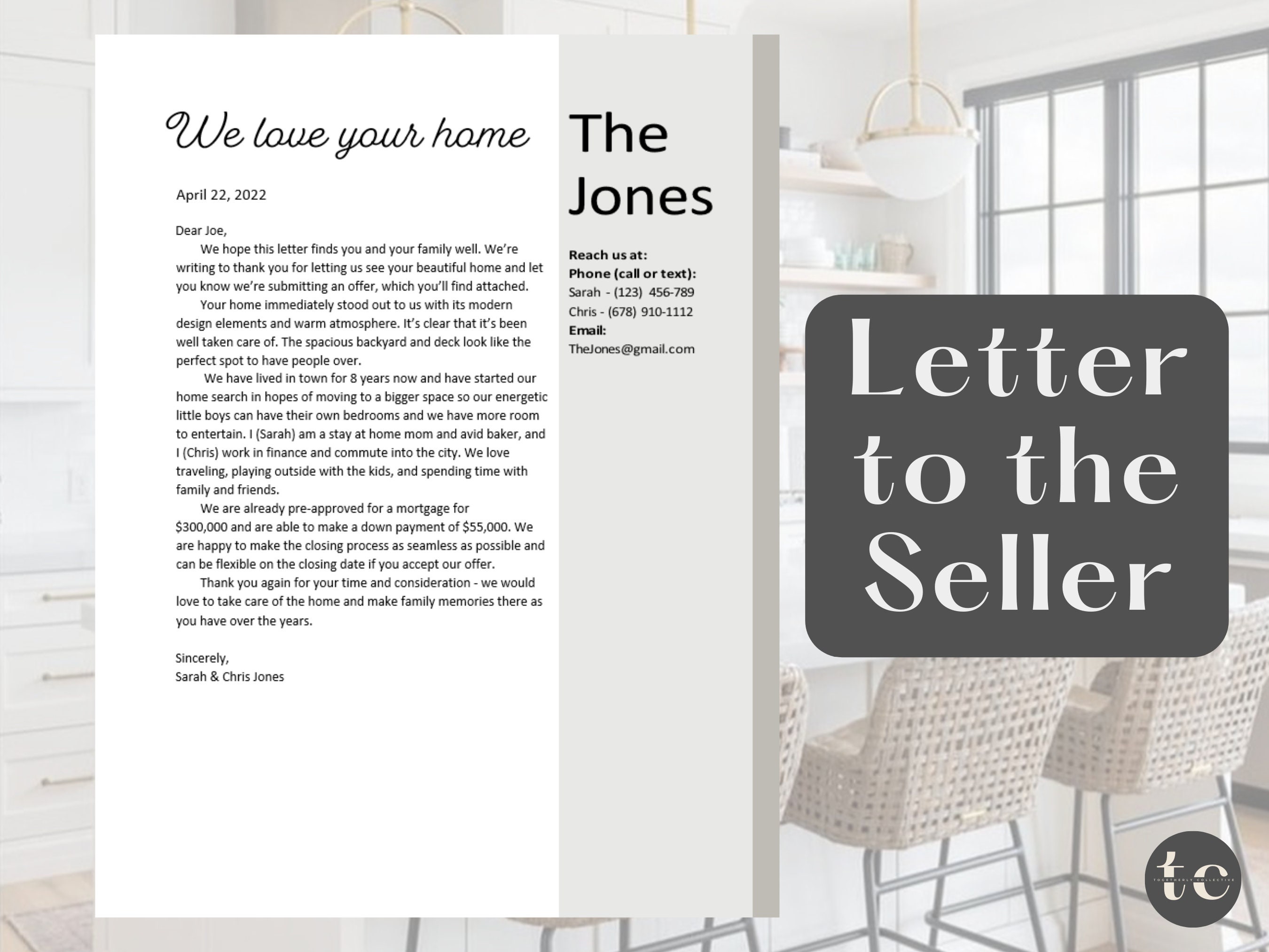 Editable Home Love Letter to the Seller, House Offer, With Example - Etsy