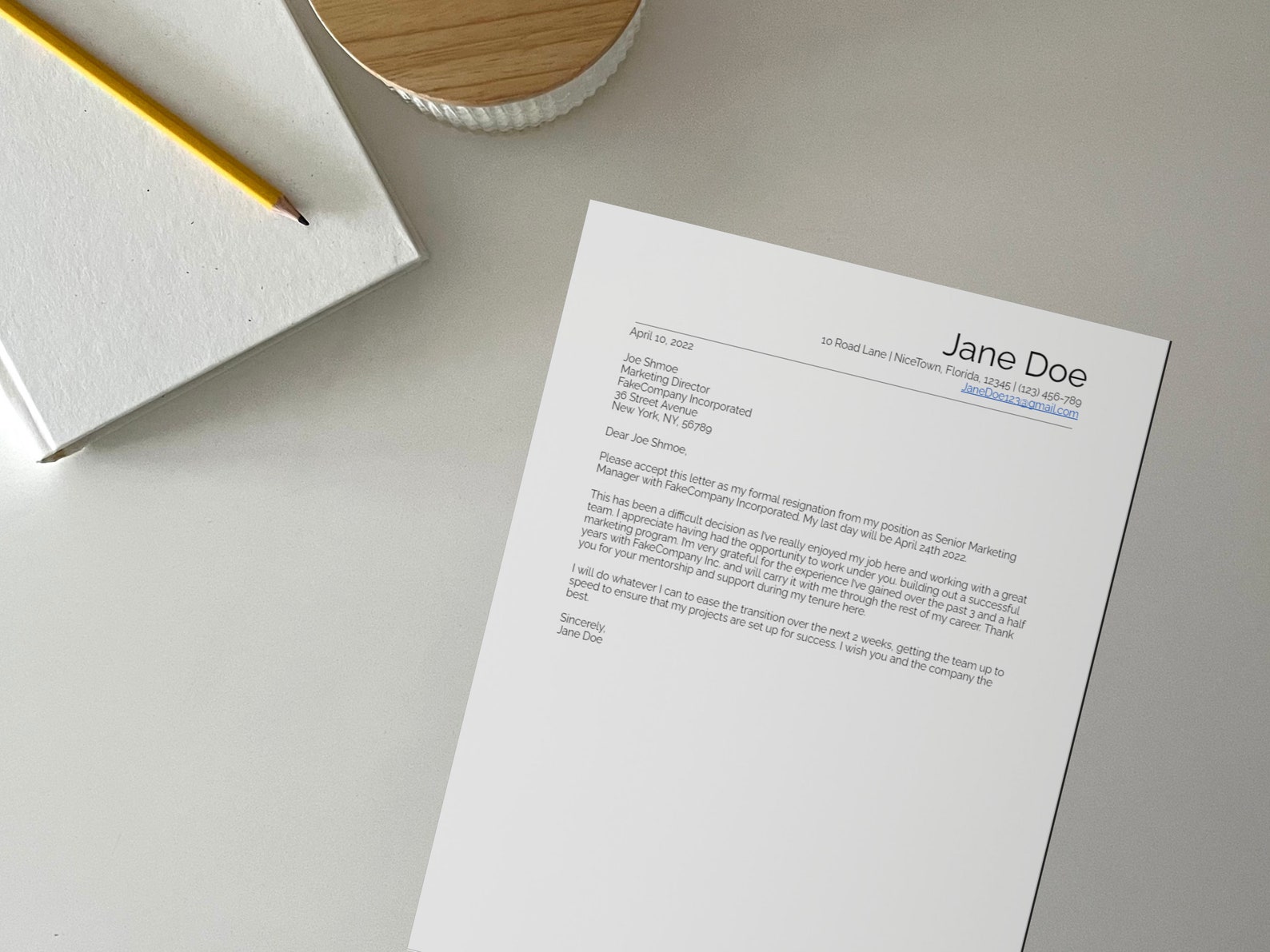 Resignation Letter Template, Employee Separation, Minimalist Template ...