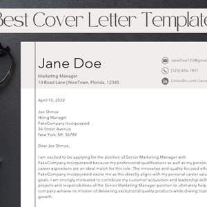 Best Minimalist Cover Letter Template for New Grad or College Student ...