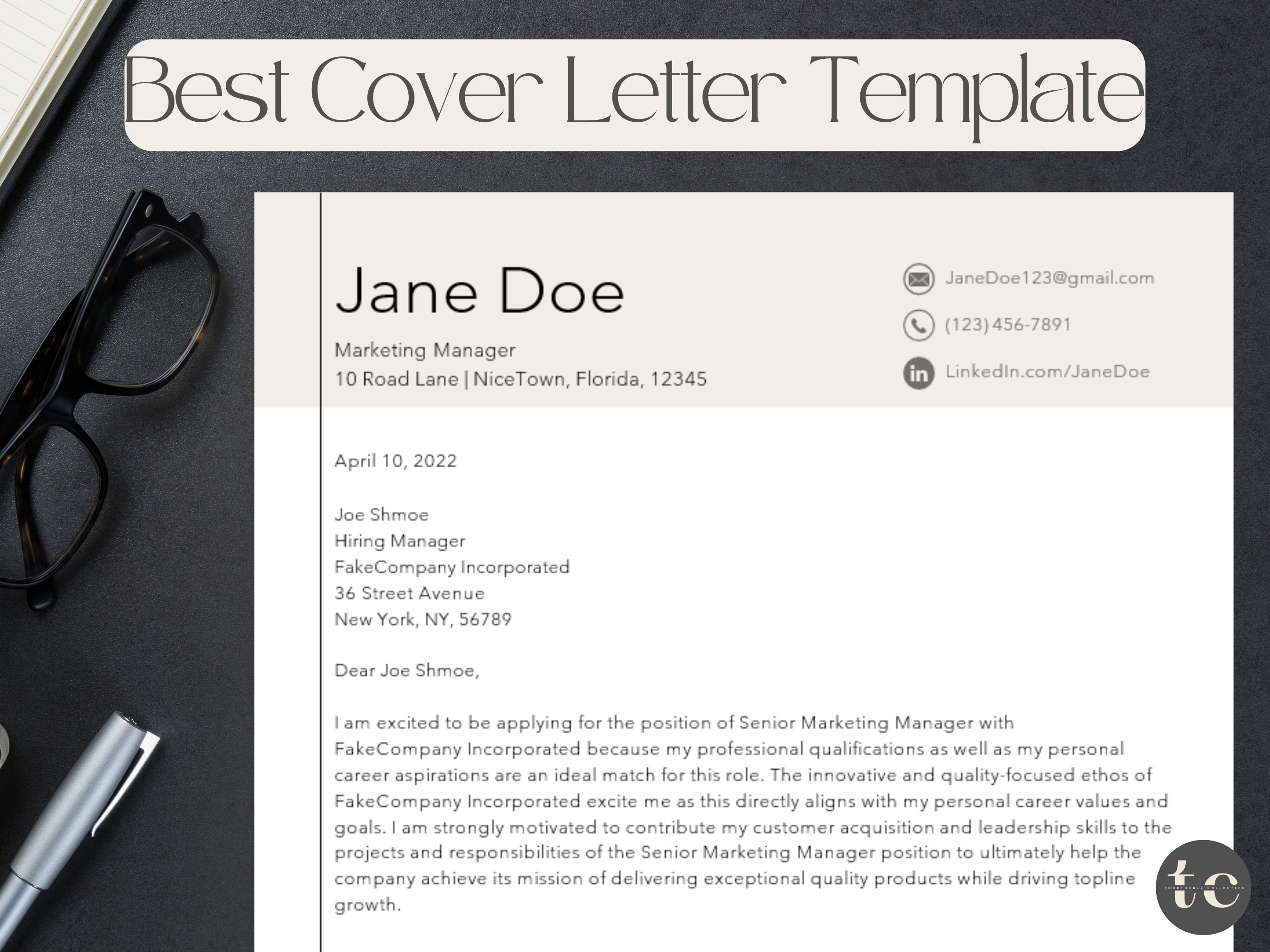Best Minimalist Cover Letter Template for New Grad or College Student ...