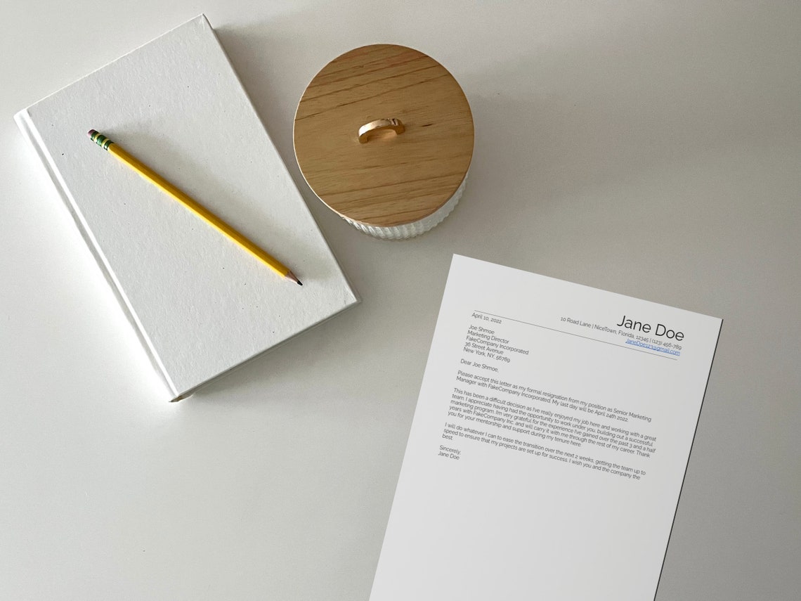 Resignation Letter Template, Employee Separation, Minimalist Template ...
