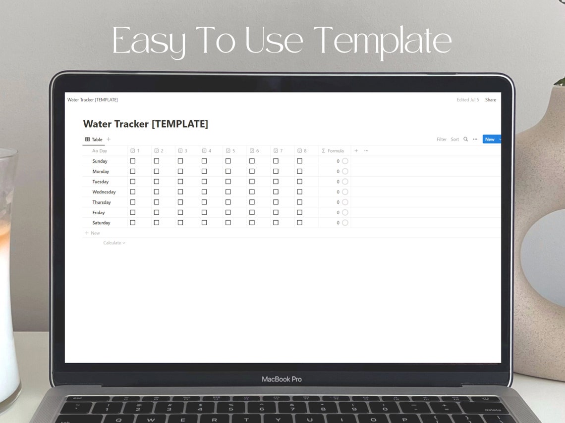 Water Tracker Notion Template - Etsy