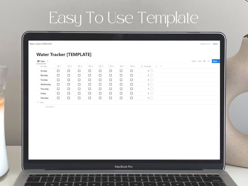 Water Tracker Notion Template - Etsy