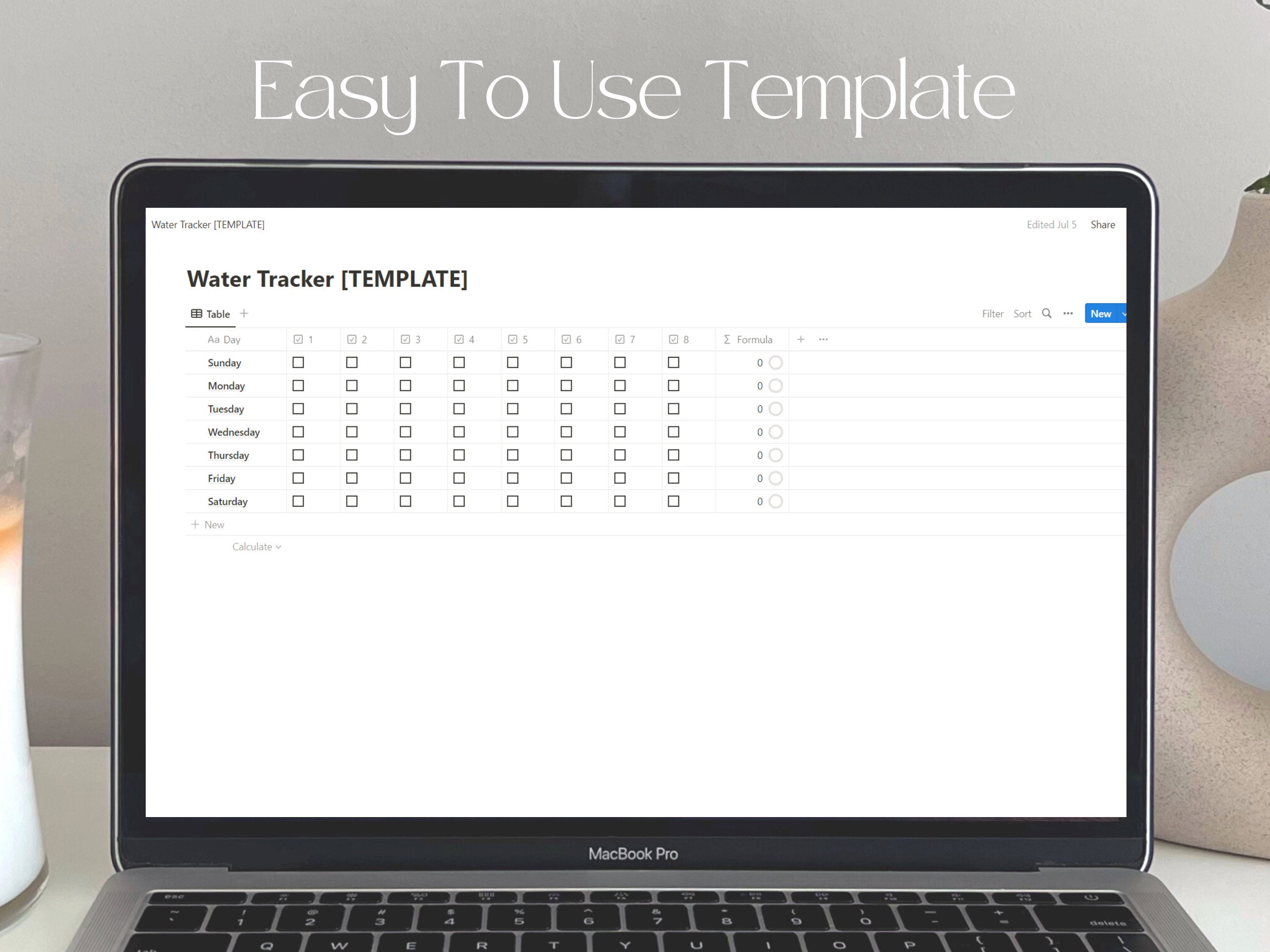 Water Tracker Notion Template - Etsy