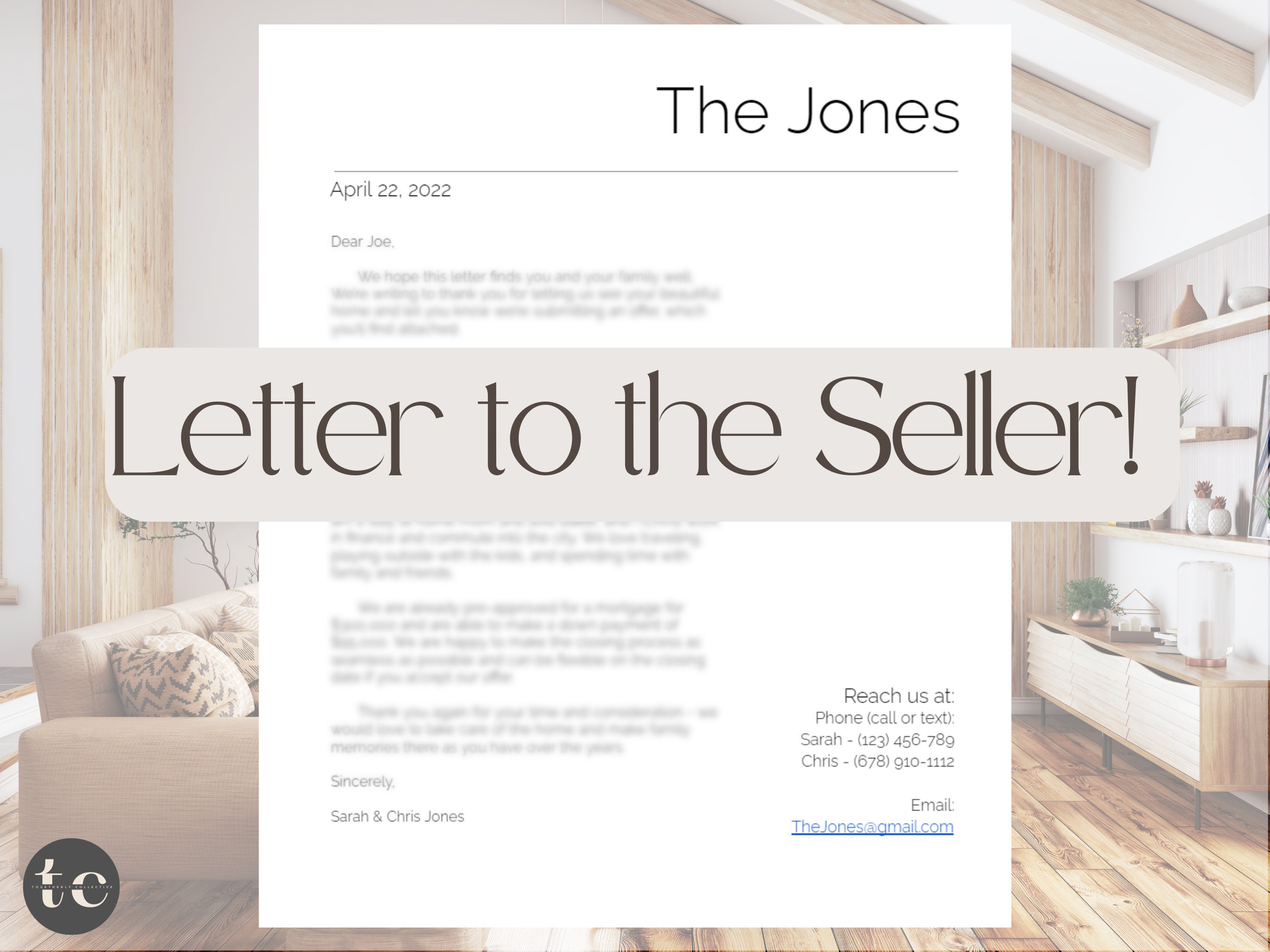 We Love Your Home Letter to the Seller Template, I Want to Buy Your ...