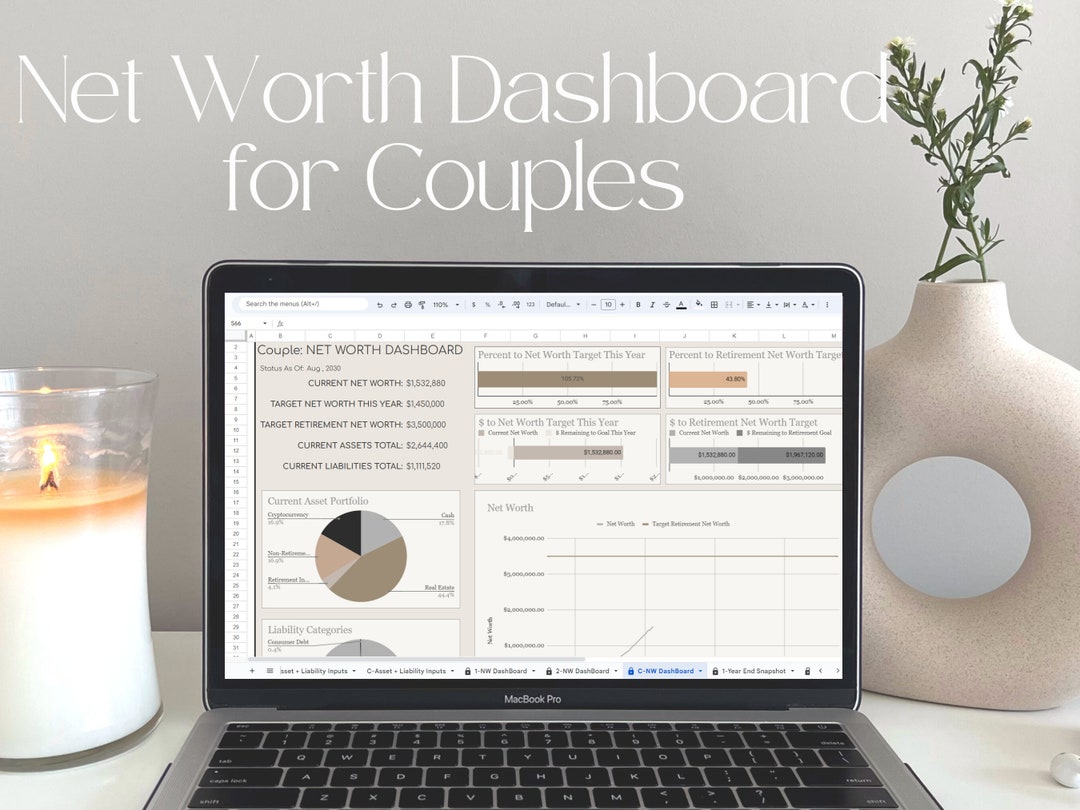 Net Worth Tracker for Couples - Couples Debt Tracker - Debt Payoff ...