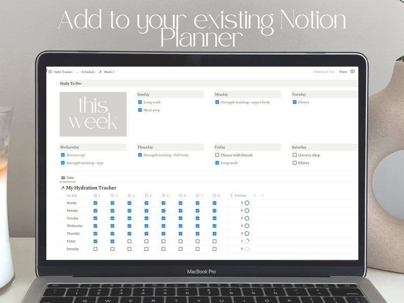 Water Tracker Notion Template - Etsy