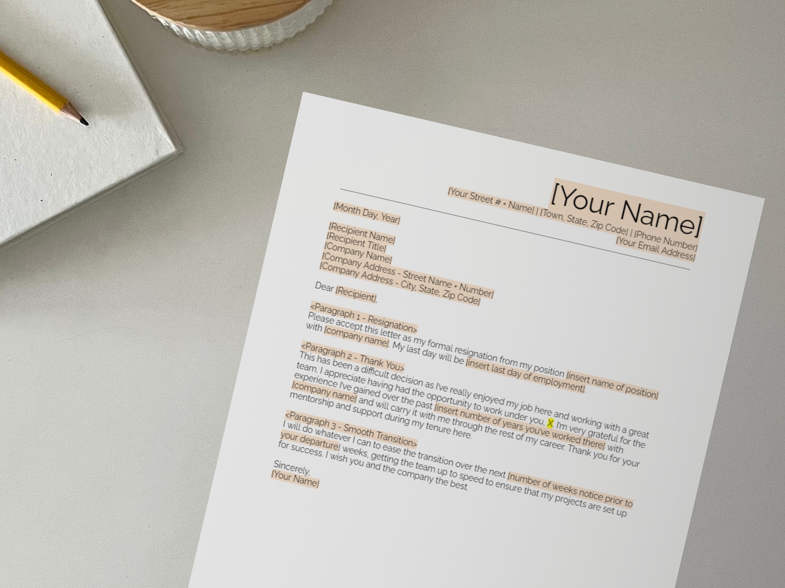 Resignation Letter Template, Employee Separation, Minimalist Template ...