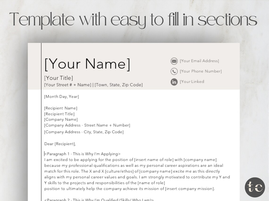 Best Minimalist Cover Letter Template for New Grad or College Student ...