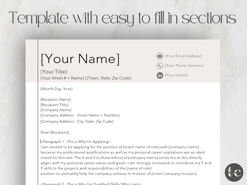 Best Minimalist Cover Letter Template for New Grad or College Student ...
