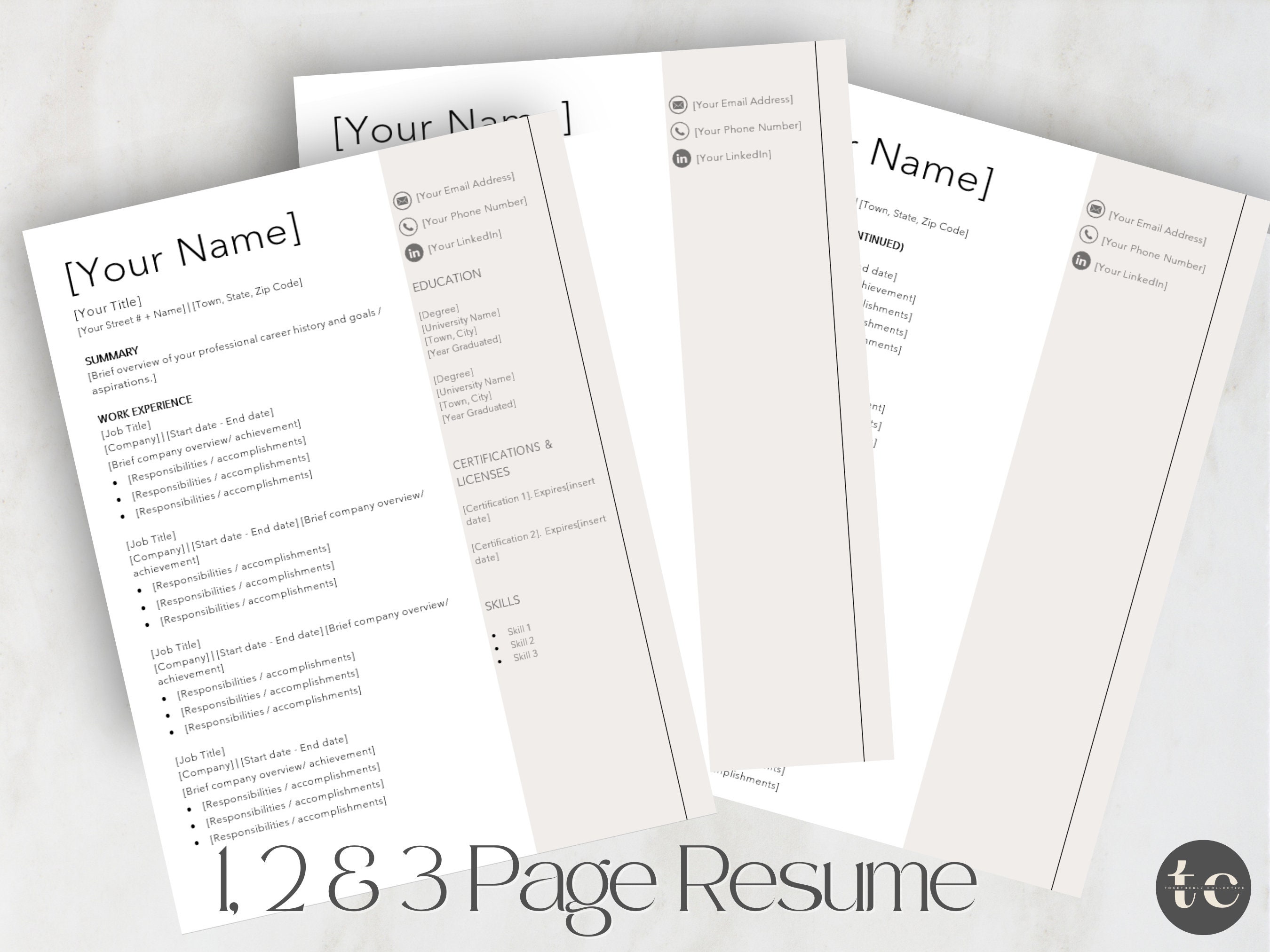 Best Modern Resume Bundle, Cover Letter Template, Bonus References List ...