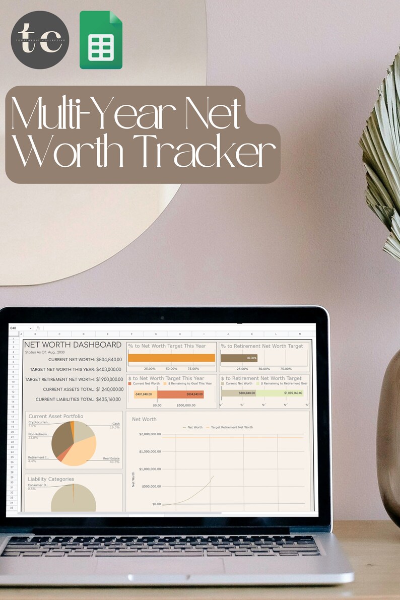 Multi Year Net Worth Tracker Spreadsheet for Google Sheets - Etsy
