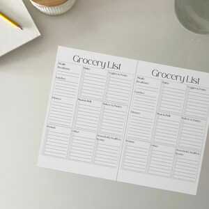Grocery List Printable, Planner and Checklist, Instant Download, Grocery List Inserts, Master ...