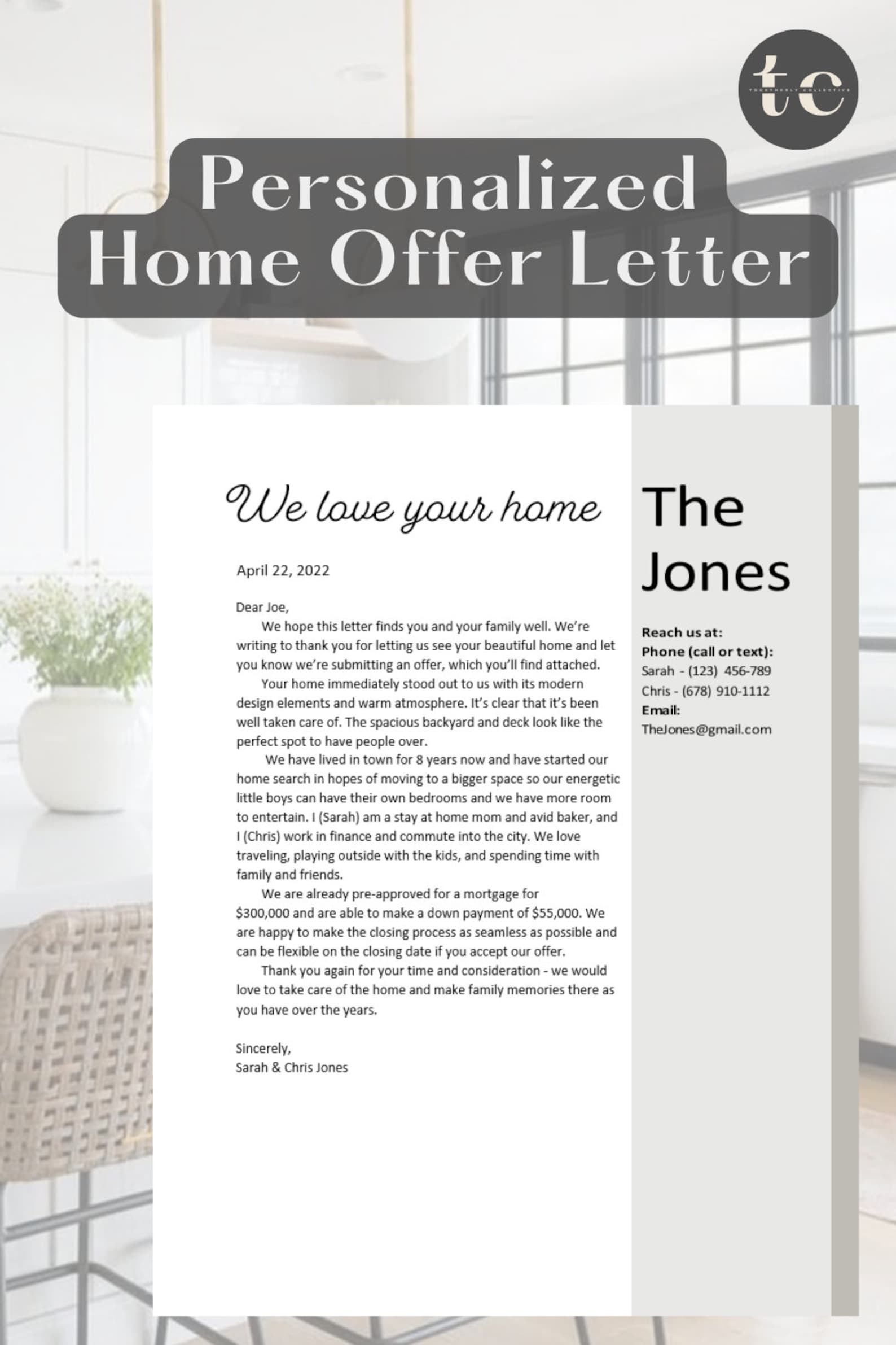 Editable Home Love Letter to the Seller, House Offer, With Example - Etsy