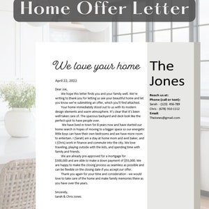 Editable Home Love Letter to the Seller, House Offer, With Example - Etsy