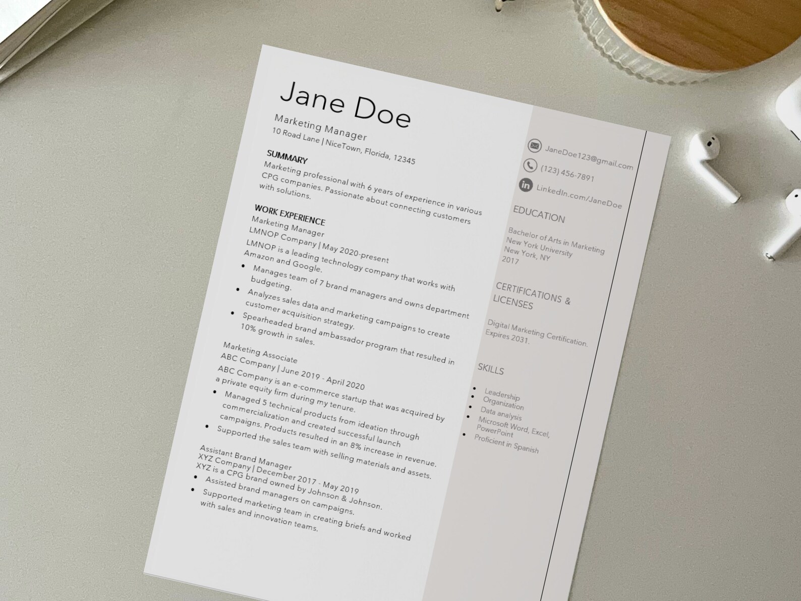 Minimalist Resume Template Package, Cover Letter, With Sample, Free ...