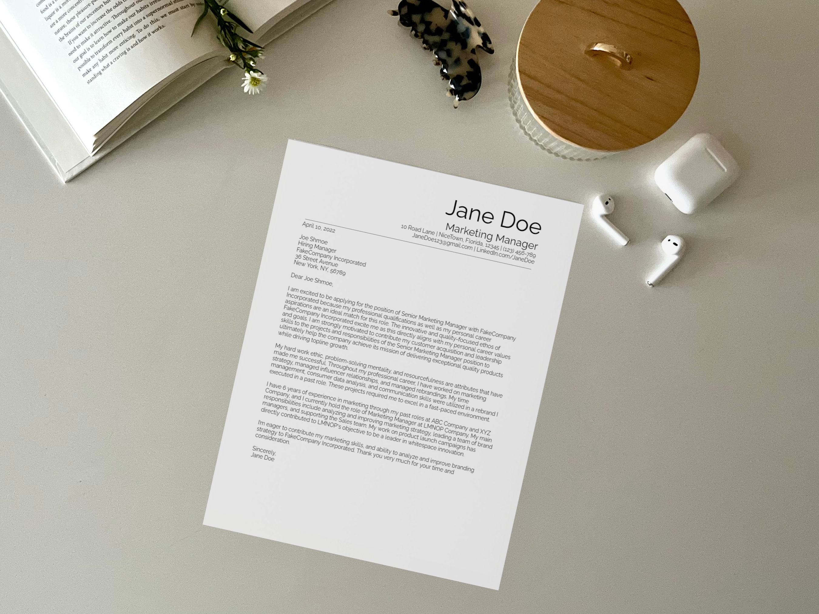 Simple Editable Cover Letter Template for Recent Grad, Instant Download ...