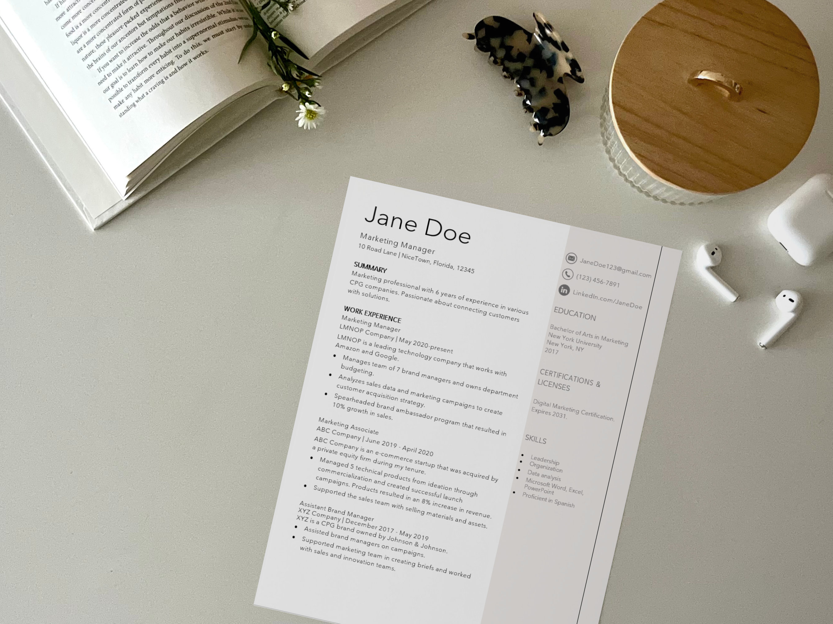 Clean Resume Template, 1, 2 and 3 Page Resume, Minimalist ...