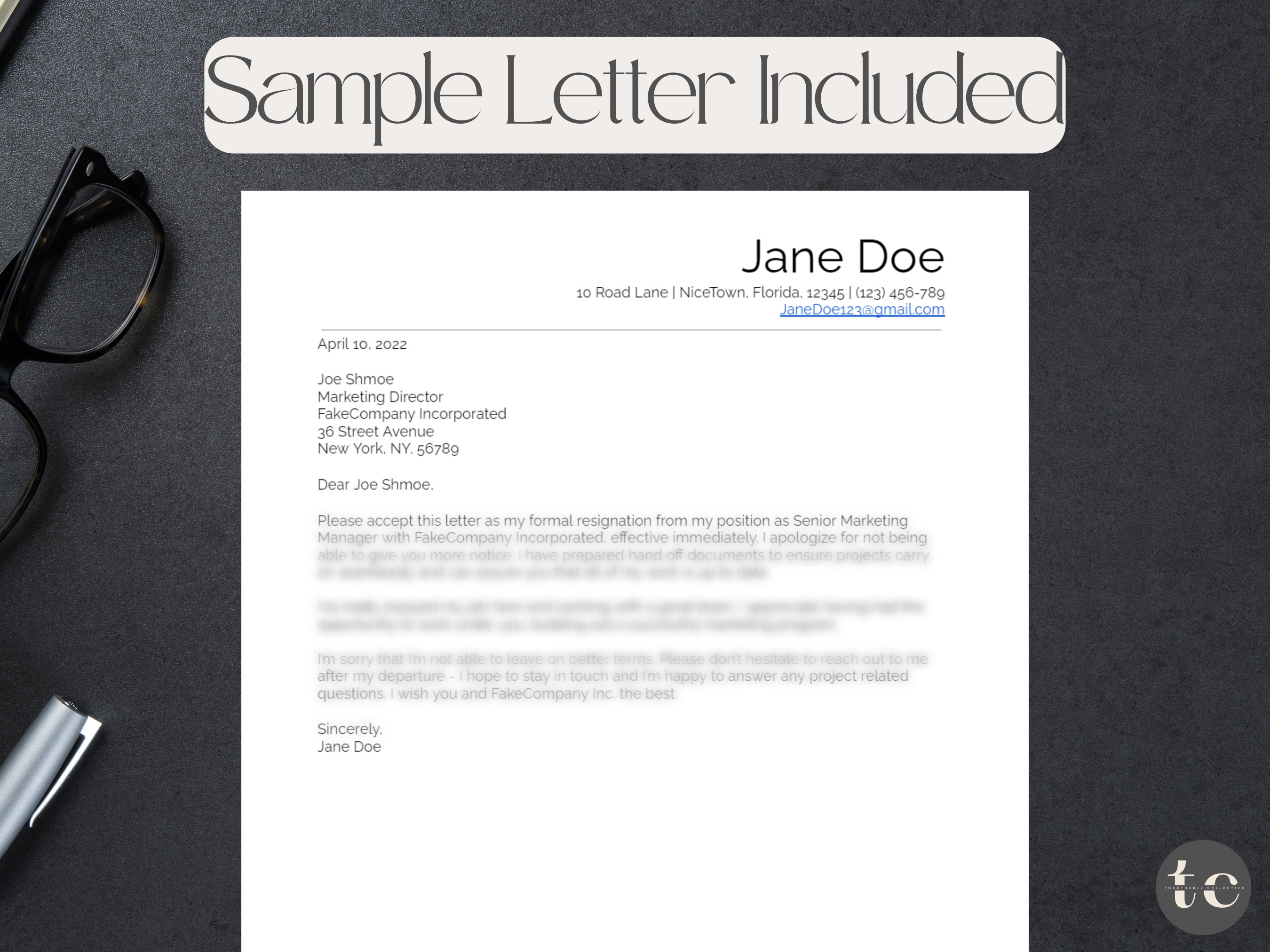 Letter of Resignation Effective Immediately, Short Notice Employee ...