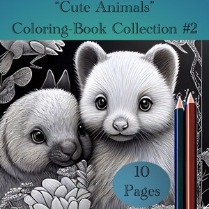 Cute Animals #2 - Coloring E-book (10 Cute Digital/printable Pages) - Etsy