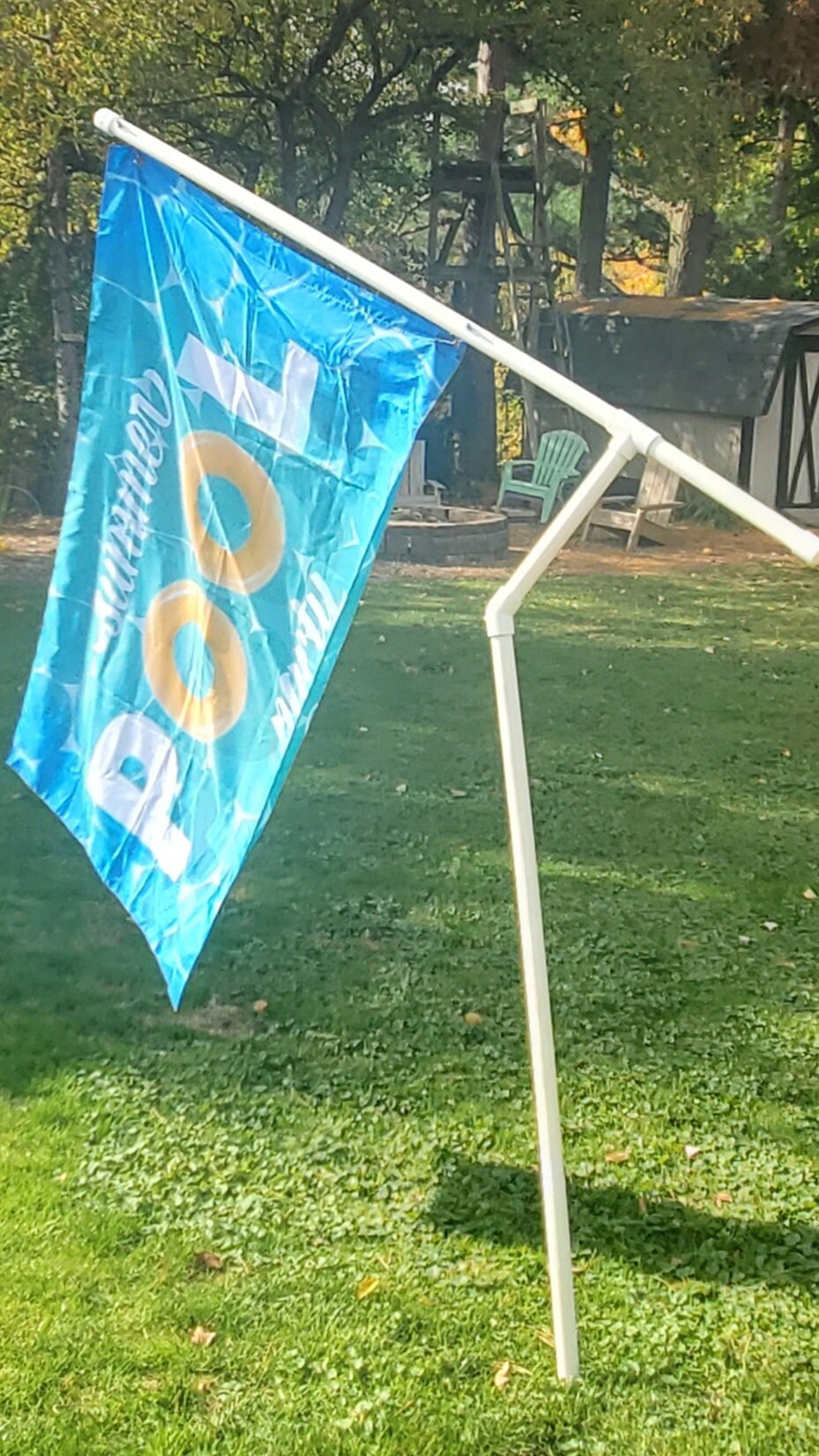 Custom Made Outdoor RV Portable PVC Campground Flag Pole Rotating With ...