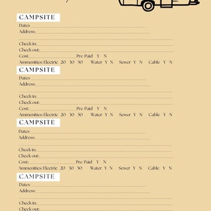 Complete RV Camper Printable Checklist Set Packing List, Shopping List ...