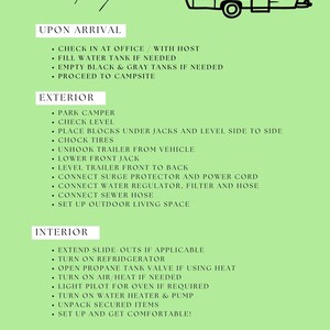 Complete RV Camper Printable Checklist Set Packing List, Shopping List ...