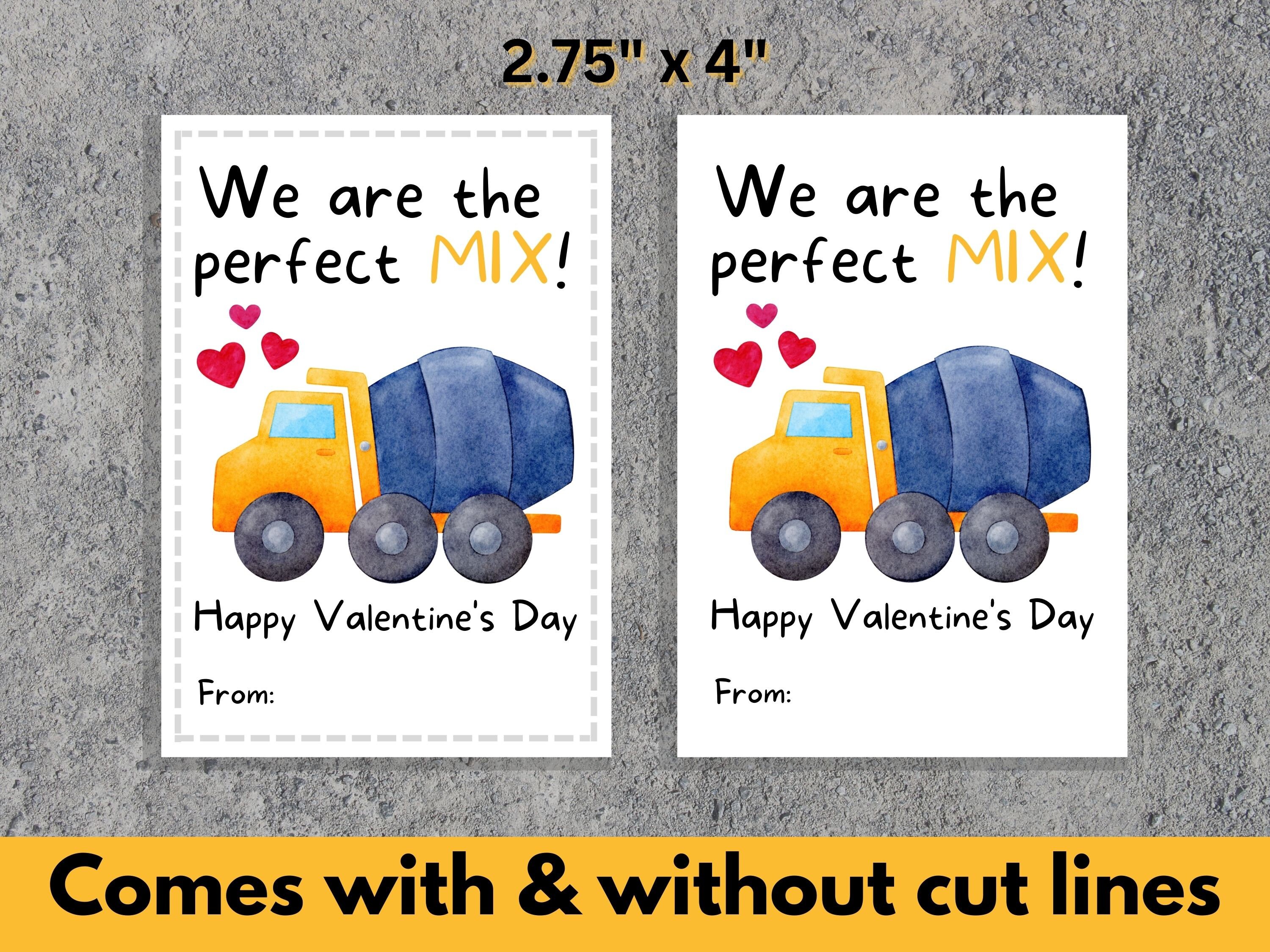 Kid Construction Valentine Tags, Printable Valentine Cards for Kids ...