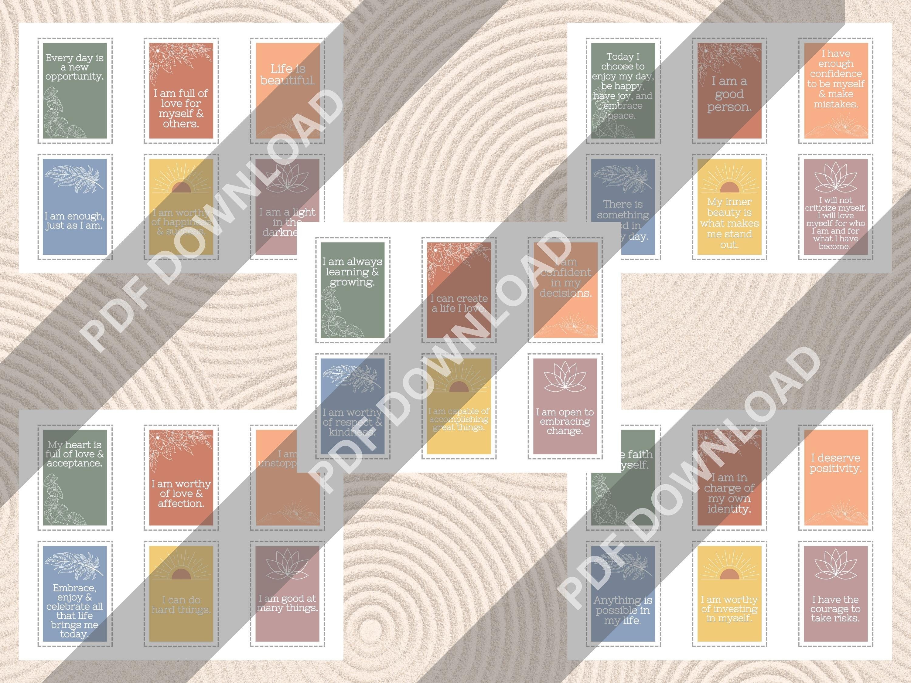 Printable Affirmation Cards for Women Set of 60 Affirmation Card Decks for Women Instant ...