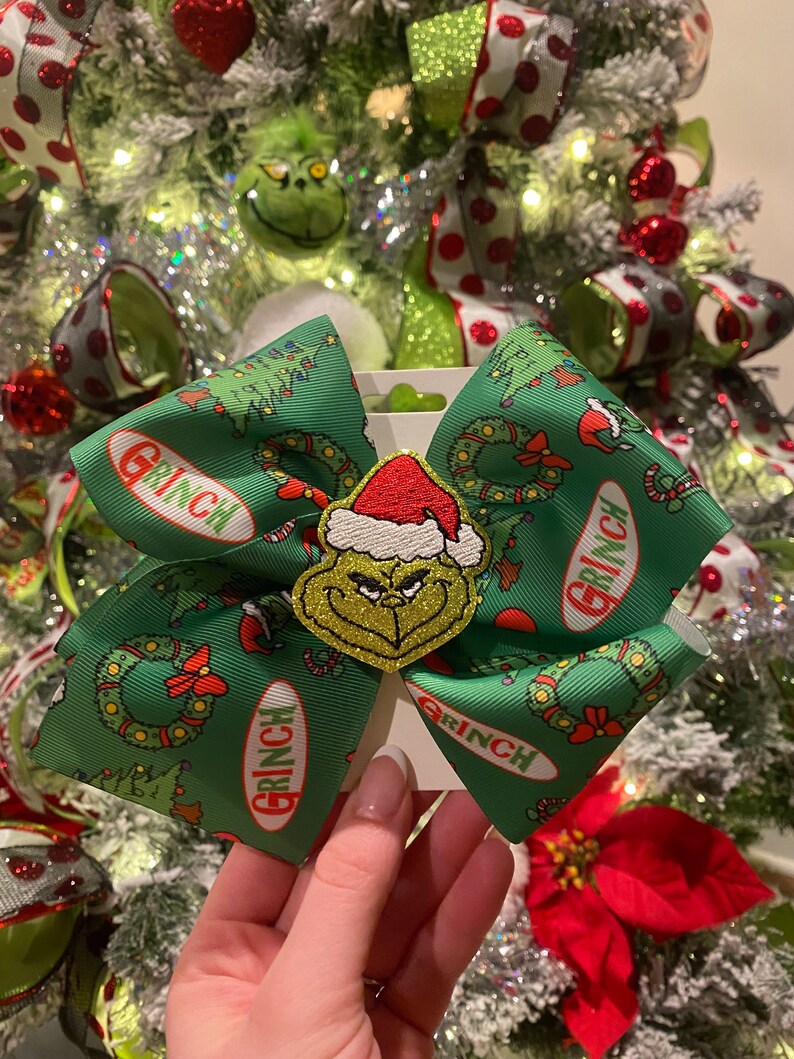 Green Grinch Hair Bow - Etsy