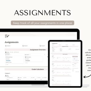 Notion Academic Planner Template, Digital Student Organizer for Classes, Assignments, Study ...