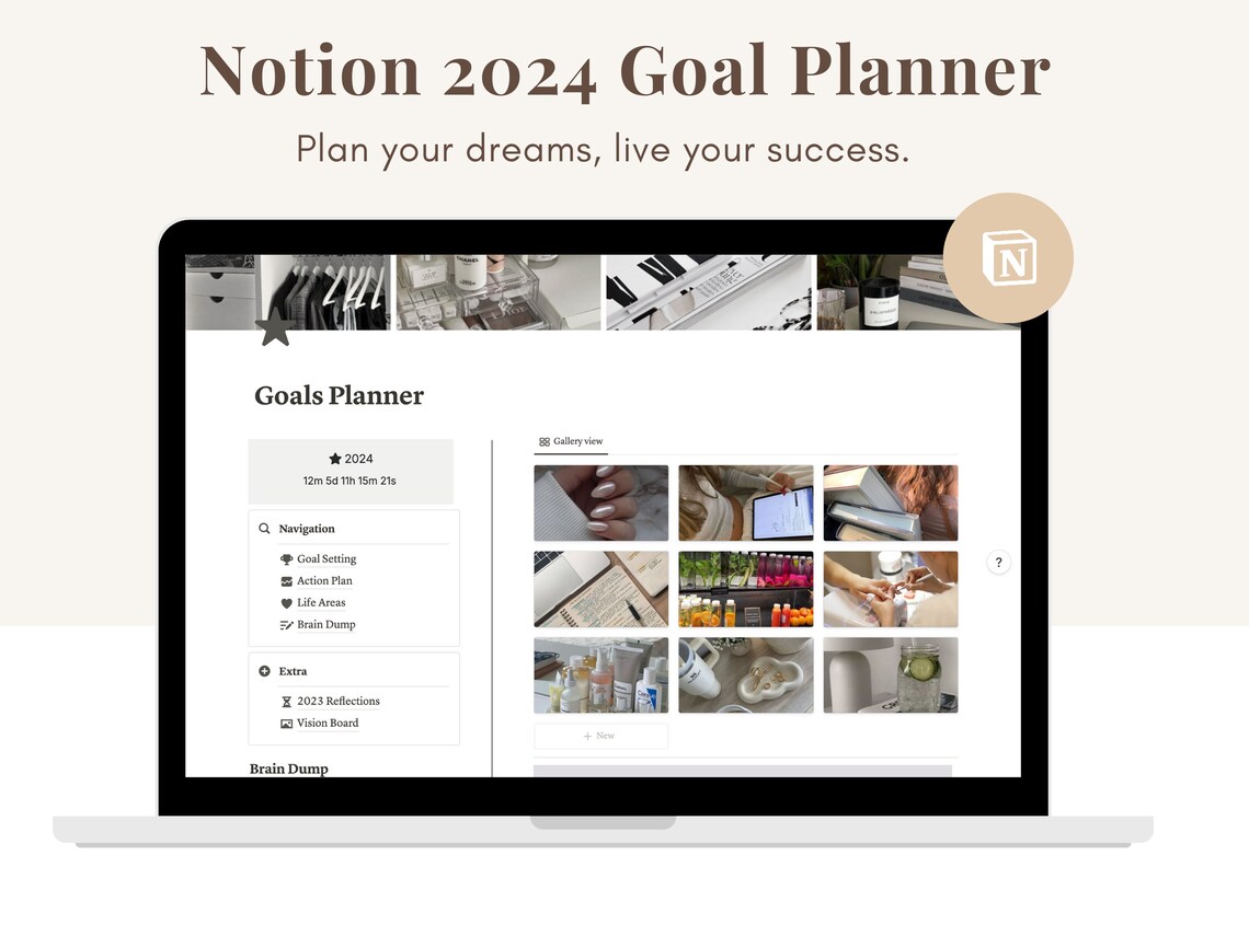 2024 Goal Planner Notion Template, Goal Progress Tracker, Daily Habit ...