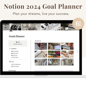 2024 Goal Planner Notion Template, Goal Progress Tracker, Daily Habit Tracker, Digital Planner ...