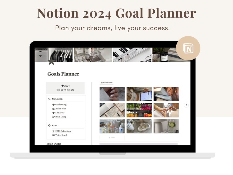2024 Goal Planner Notion Template, Goal Progress Tracker, Daily Habit Tracker, Digital Planner ...