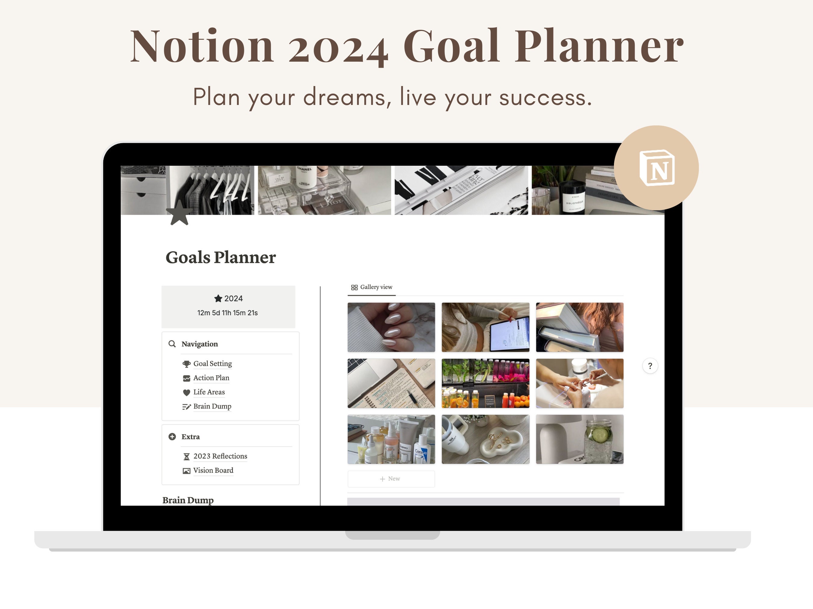 2024 Goal Planner Notion Template, Goal Progress Tracker, Daily Habit ...