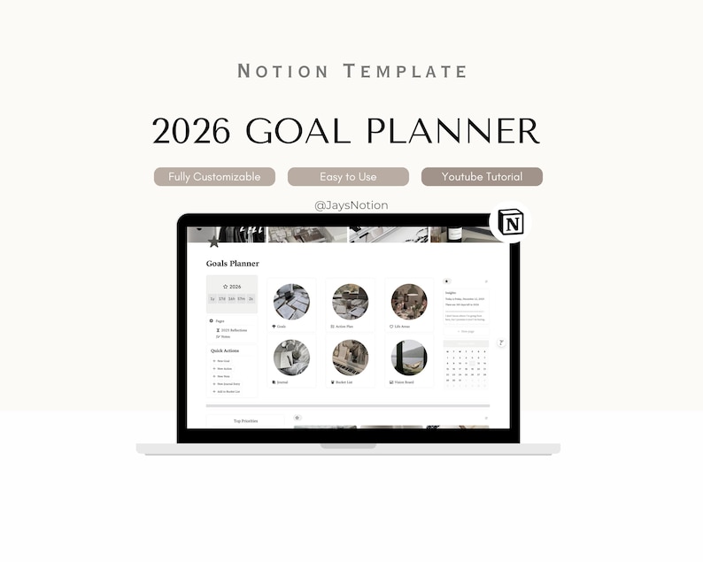 Notion 2026 Goal Planner, Digital Life Planner, Goal Setting ...
