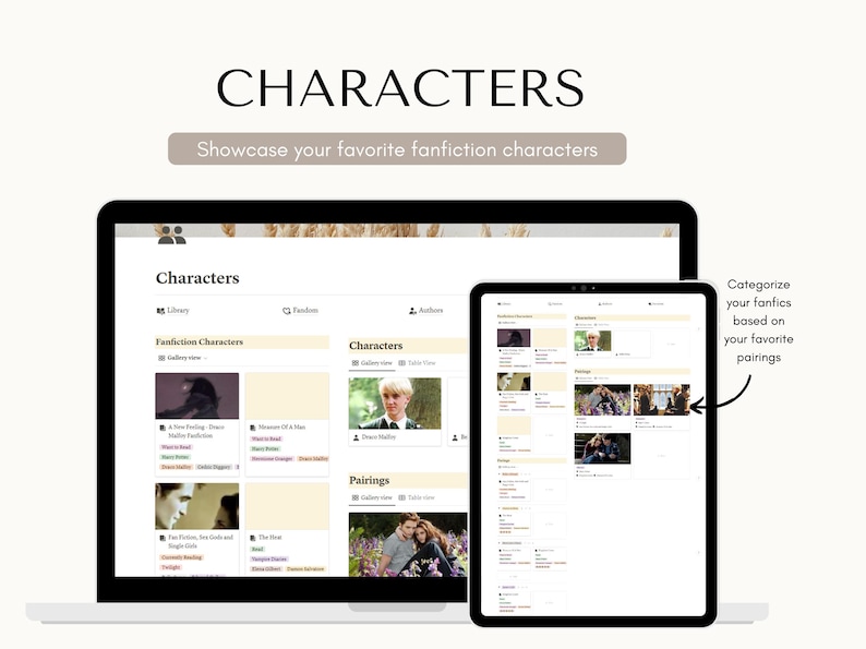 Notion Fanfiction Journal Template, Digital Reading Log, Writing Tracker, Story Ideas ...