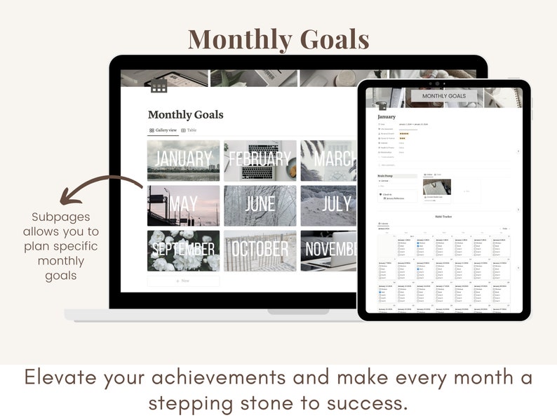 2024 Goal Planner Notion Template, Goal Progress Tracker, Daily Habit ...