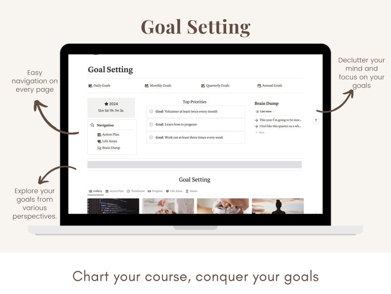 2024 Goal Planner Notion Template, Goal Progress Tracker, Daily Habit ...