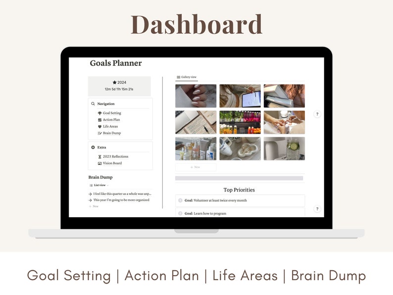 2024 Goal Planner Notion Template, Goal Progress Tracker, Daily Habit ...