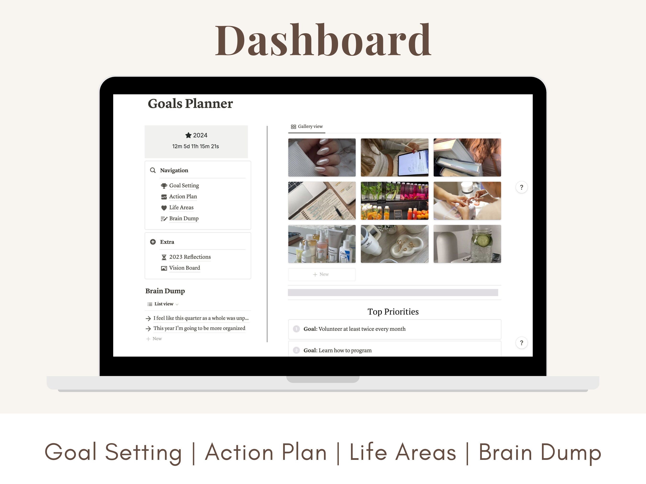 2024 Goal Planner Notion Template, Goal Progress Tracker, Daily Habit ...