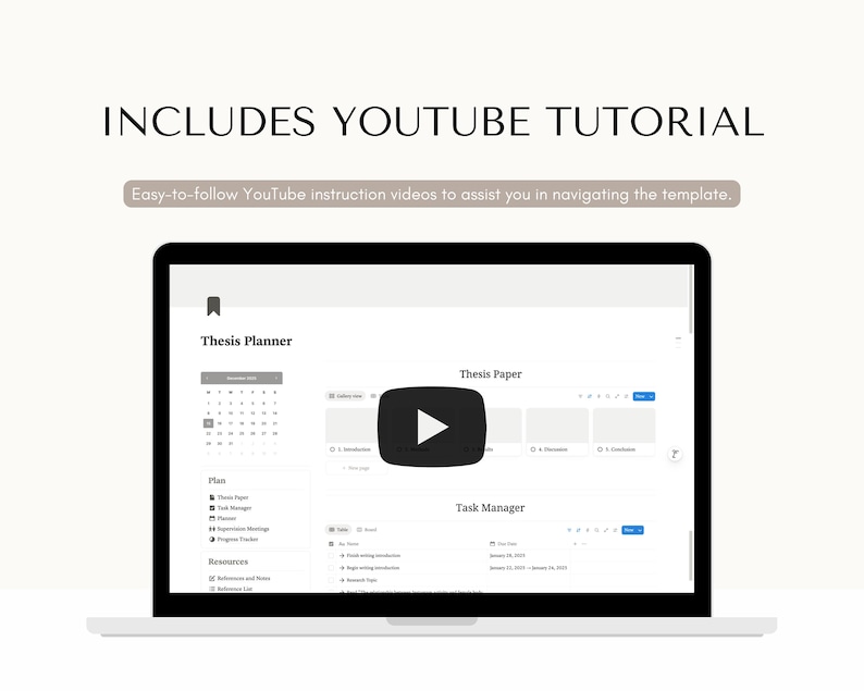Notion Thesis Planner, Dissertation Planner, Research Organizer ...