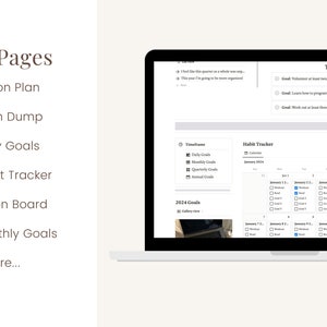 2024 Goal Planner Notion Template, Goal Progress Tracker, Daily Habit Tracker, Digital Planner ...