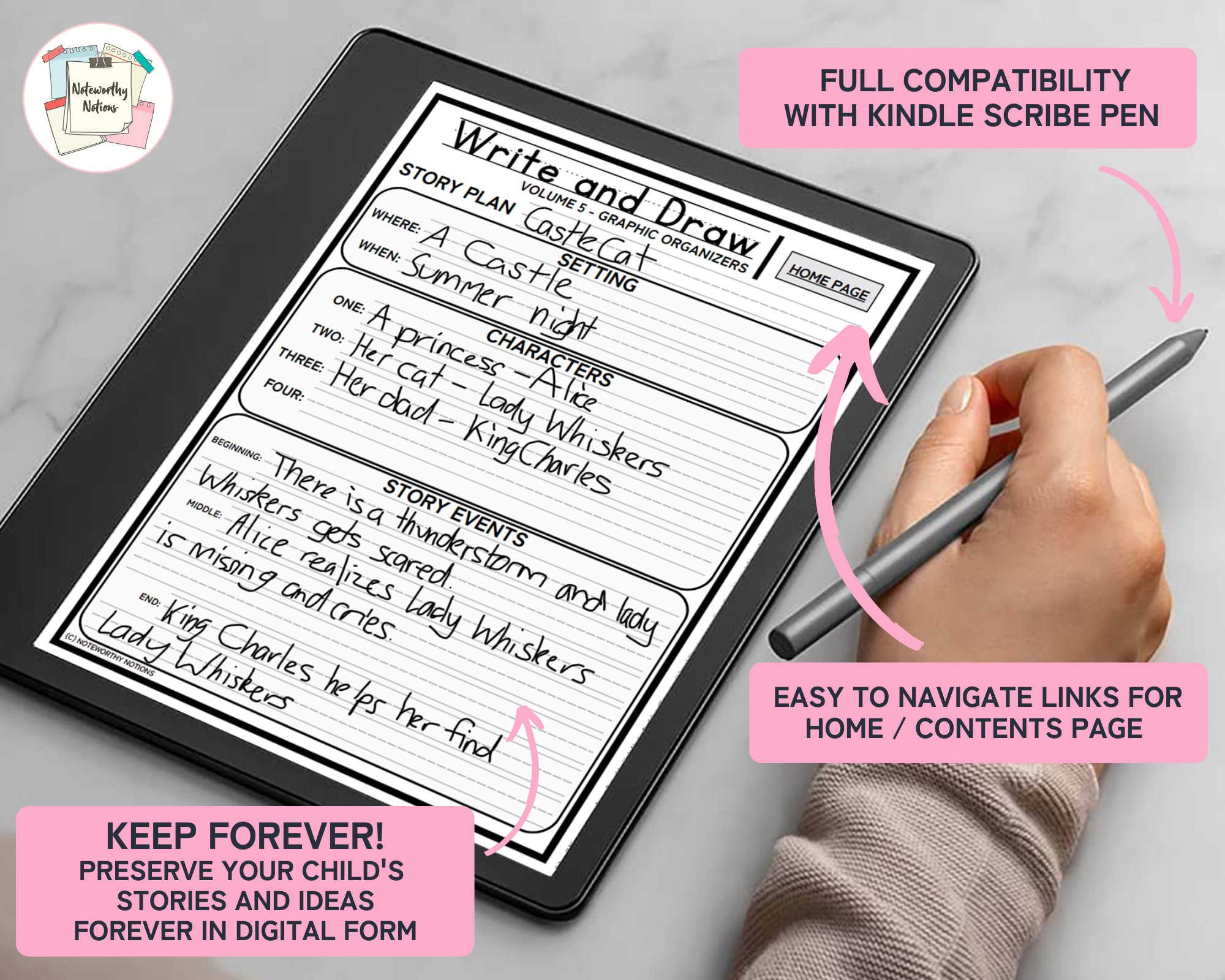 Kindle Scribe Write and Draw Kids Book | Volume 5 - Graphic Organizers ...